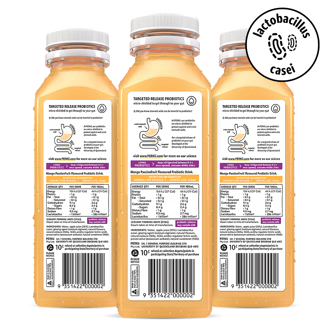 350mL 8 x Mango Passionfruit – Perkii Probiotics